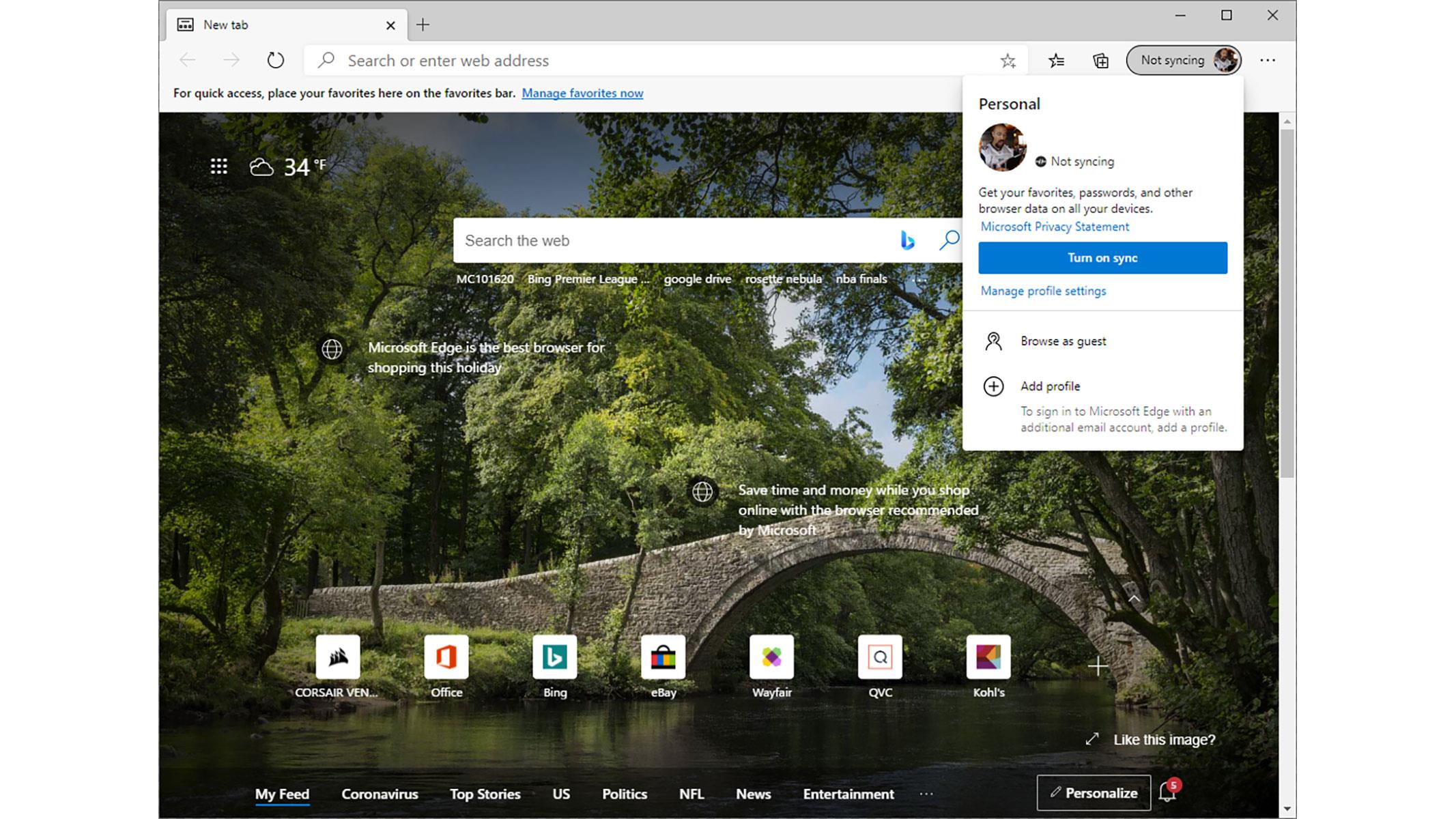 Favorites History Tab