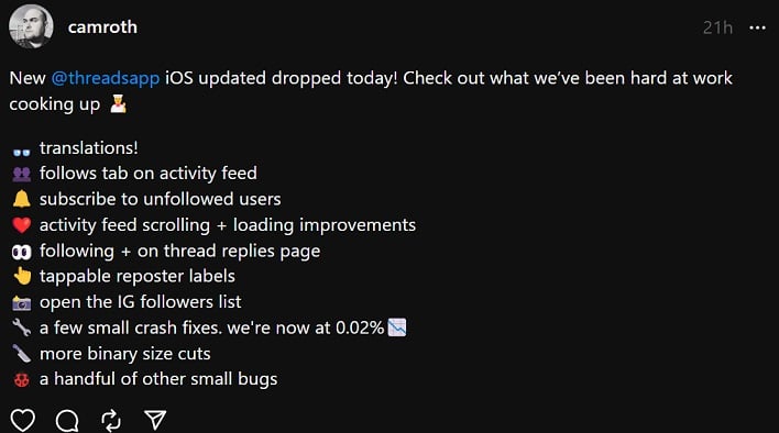 Threads App Gets A Follow Tab, Faster Loading And More In First Major Update | HotHardware