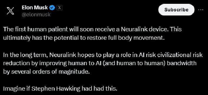 Musks Neuralink Recruiting For First Human Brain Chip Implants What