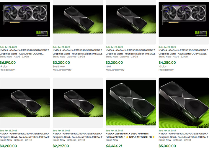 Karty GeForce RTX 5090 są już skalowane w serwisie eBay za 7 000 USD ...