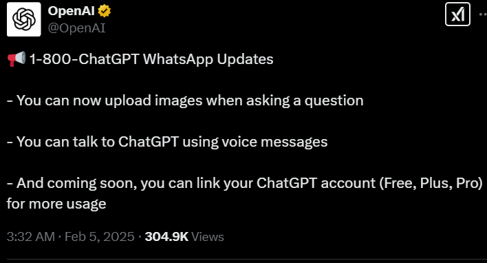 OpenAI Gives ChatGPT Eyes And Ears On WhatsApp, Here's How It Works | HotHardware