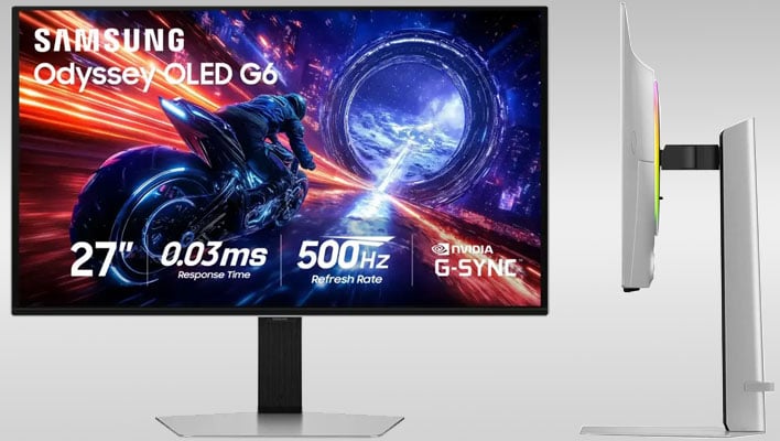 Samsung Odyssey OLED G6, The First 500Hz OLED Gaming Monitor, Is Now Available | HotHardware