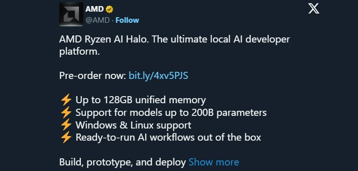 AMD Ryzen AI Halo Dev Kits Hit Retail With 128GB RAM And $3,999 Price ...
